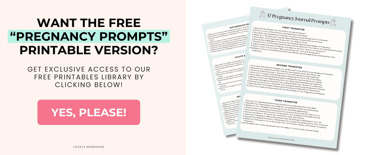 57 Pregnancy Journal Prompts by Trimester (Free Printable) - Lovely Momhood