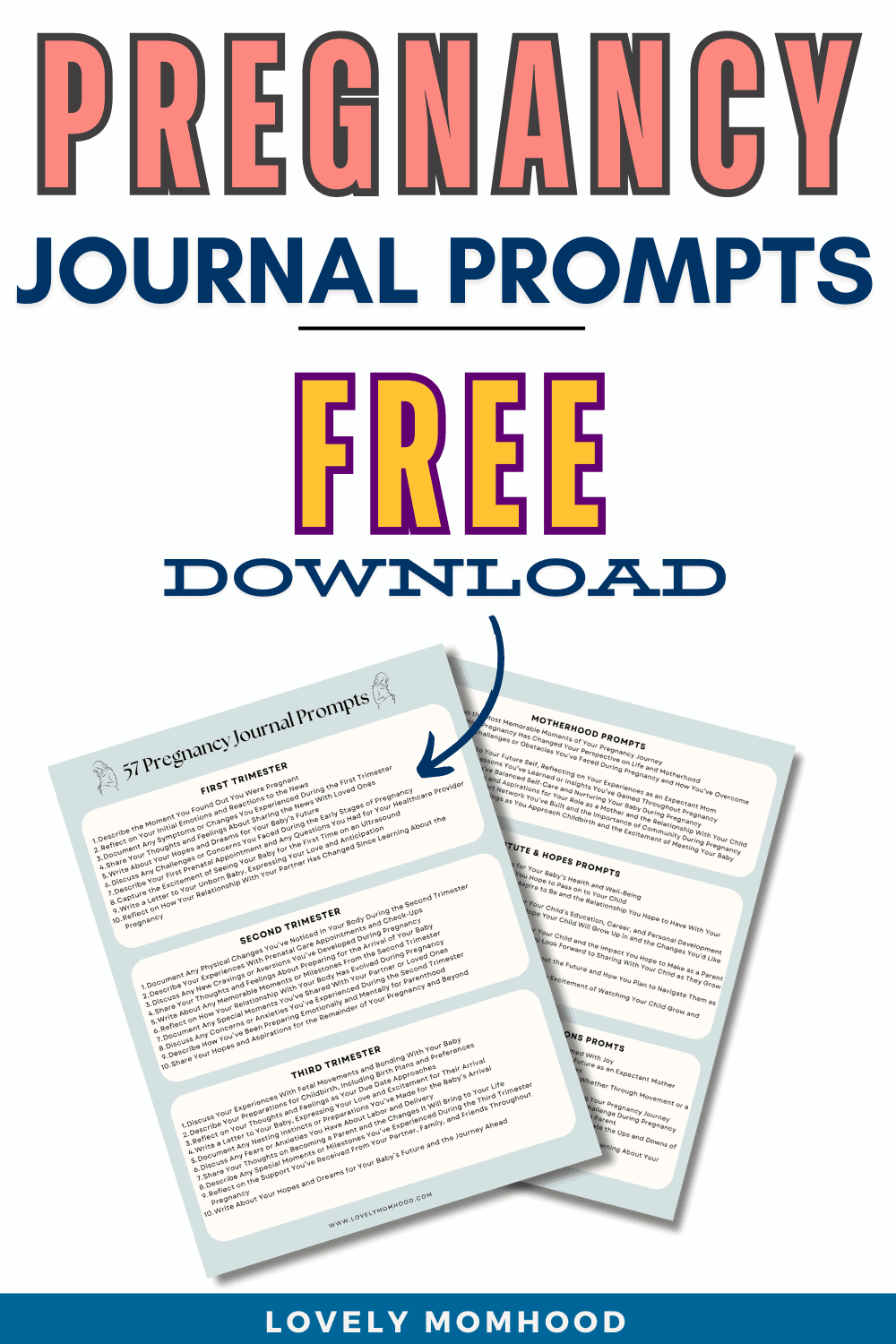 57 Pregnancy Journal Prompts by Trimester - Lovely Momhood